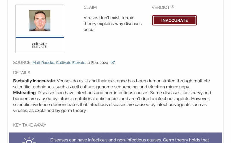 Instagram reel promotes the baseless claim that viruses don’t exist ...